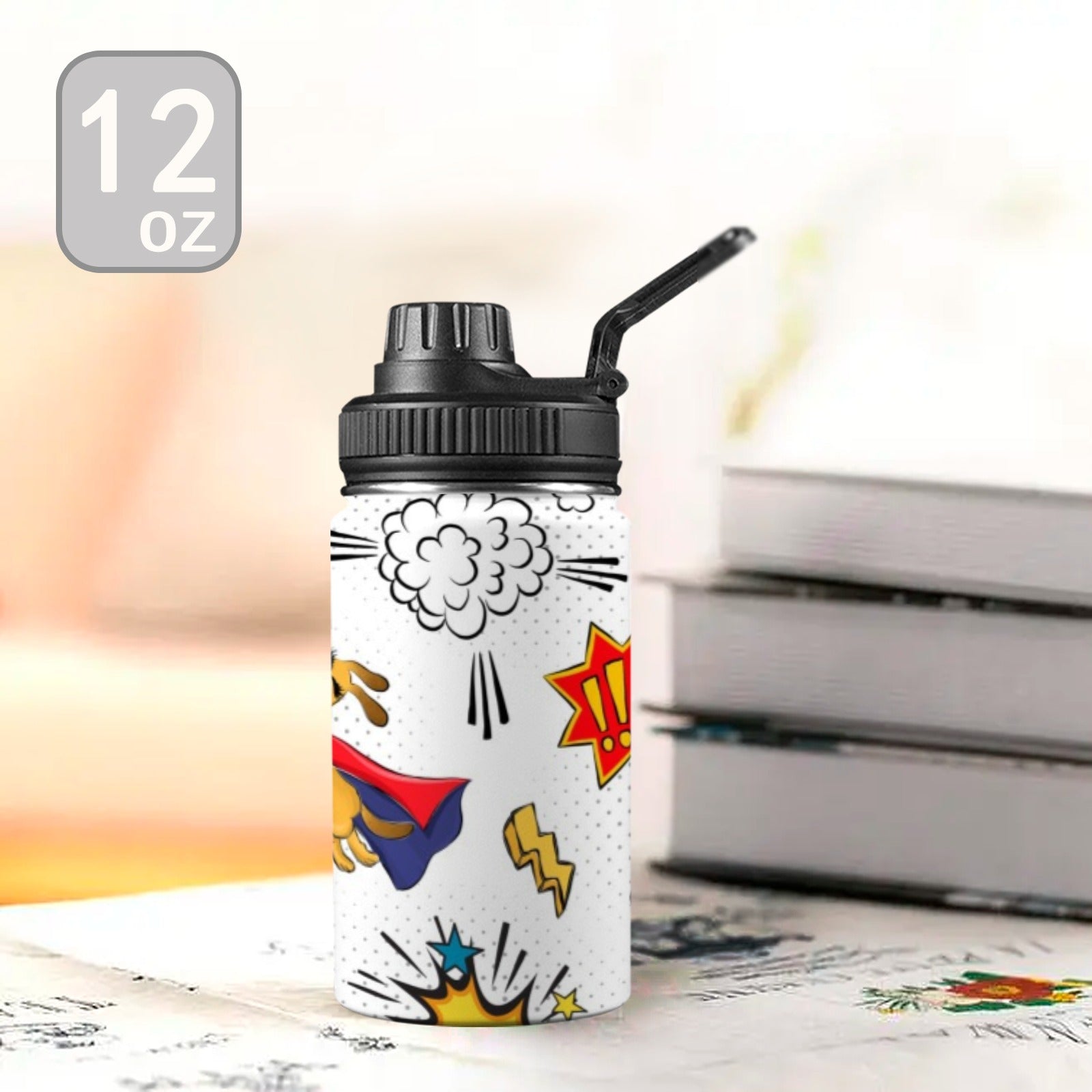 Superdog - Kids Water Bottle with Chug Lid (12 oz) – Infinitee Designs